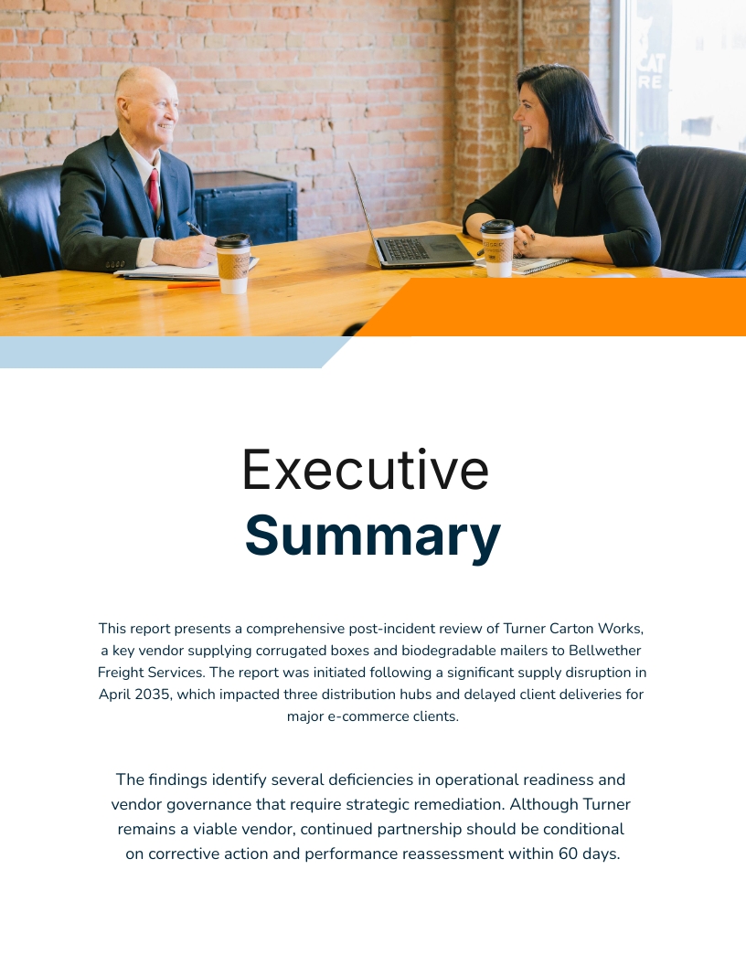 Post Incident Vendor Review Report Template | Visme