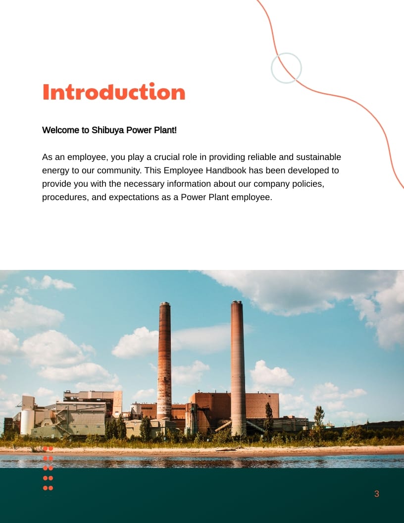 Power Plant Employee Handbook Template | Visme