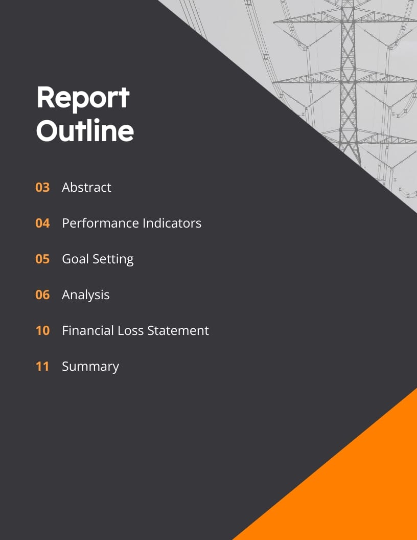Power Transmission Performance Report Template | Visme