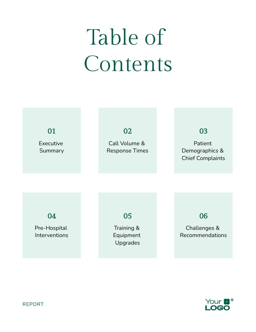 Pre Hospital Care Report Template | Visme