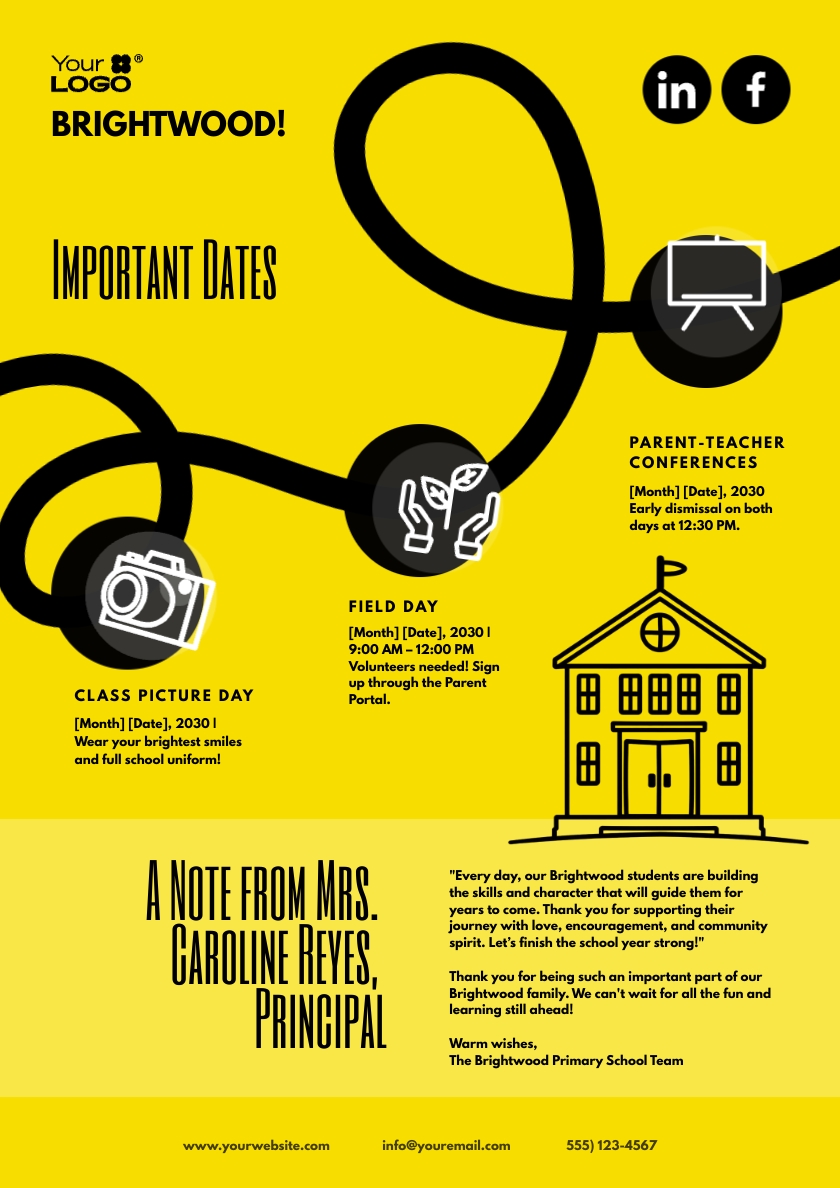 Primary School Newsletter Sample Template | Visme