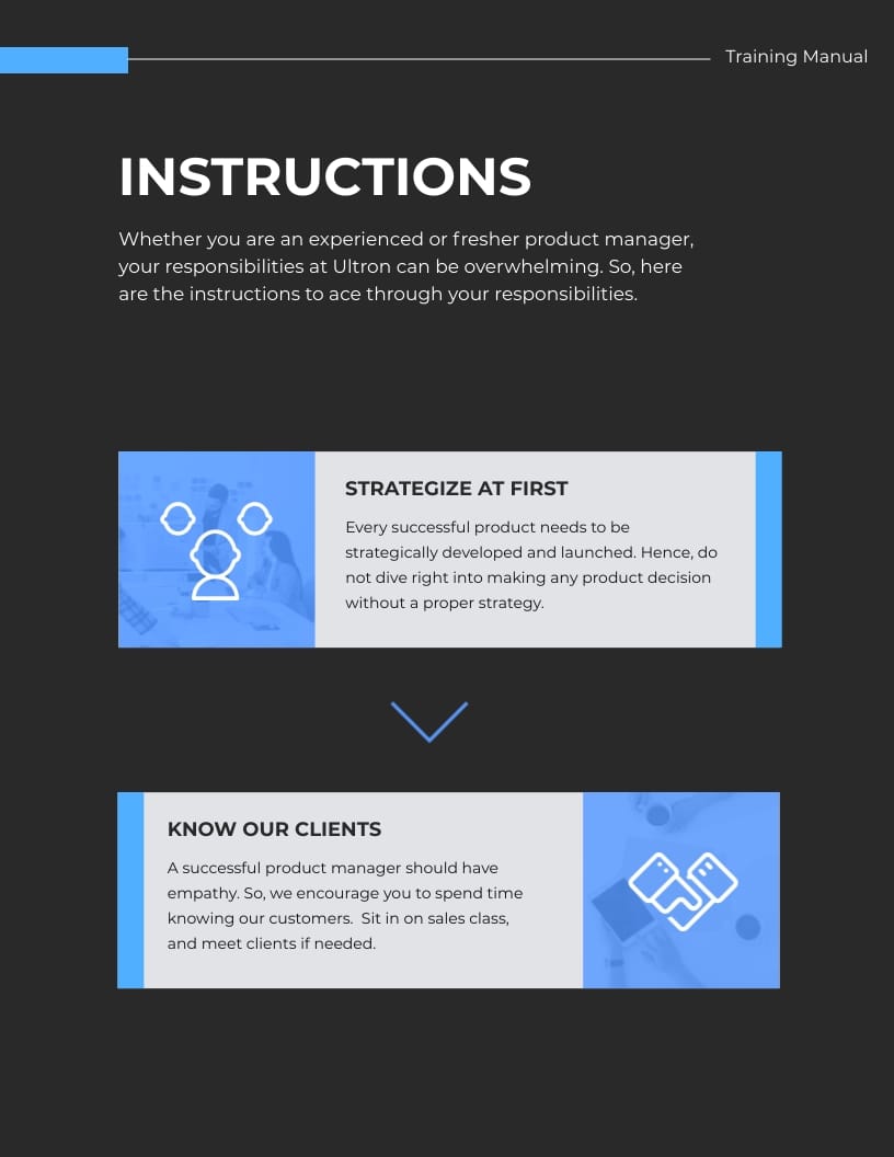 Product Manager Training Manual Template | Visme