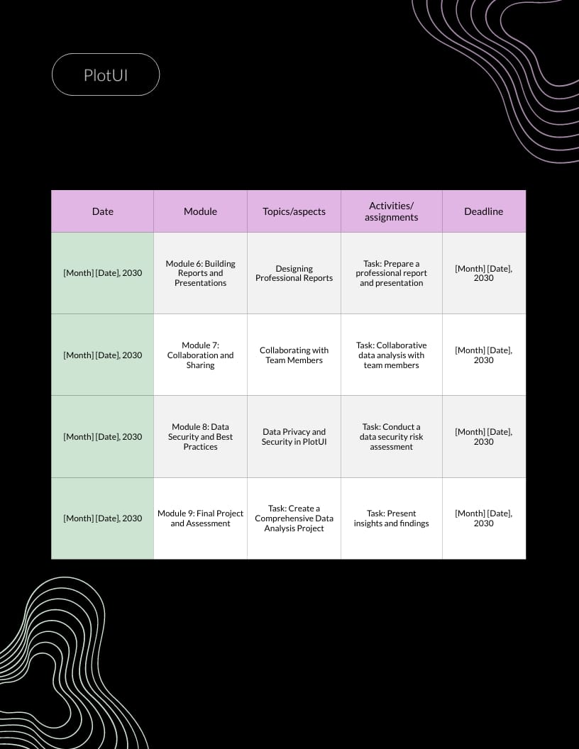 Product Training Schedule Template | Visme