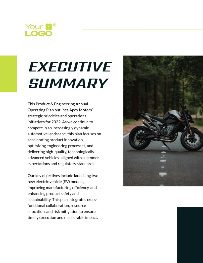 Product and Engineering Annual Operating Plan Template | Visme