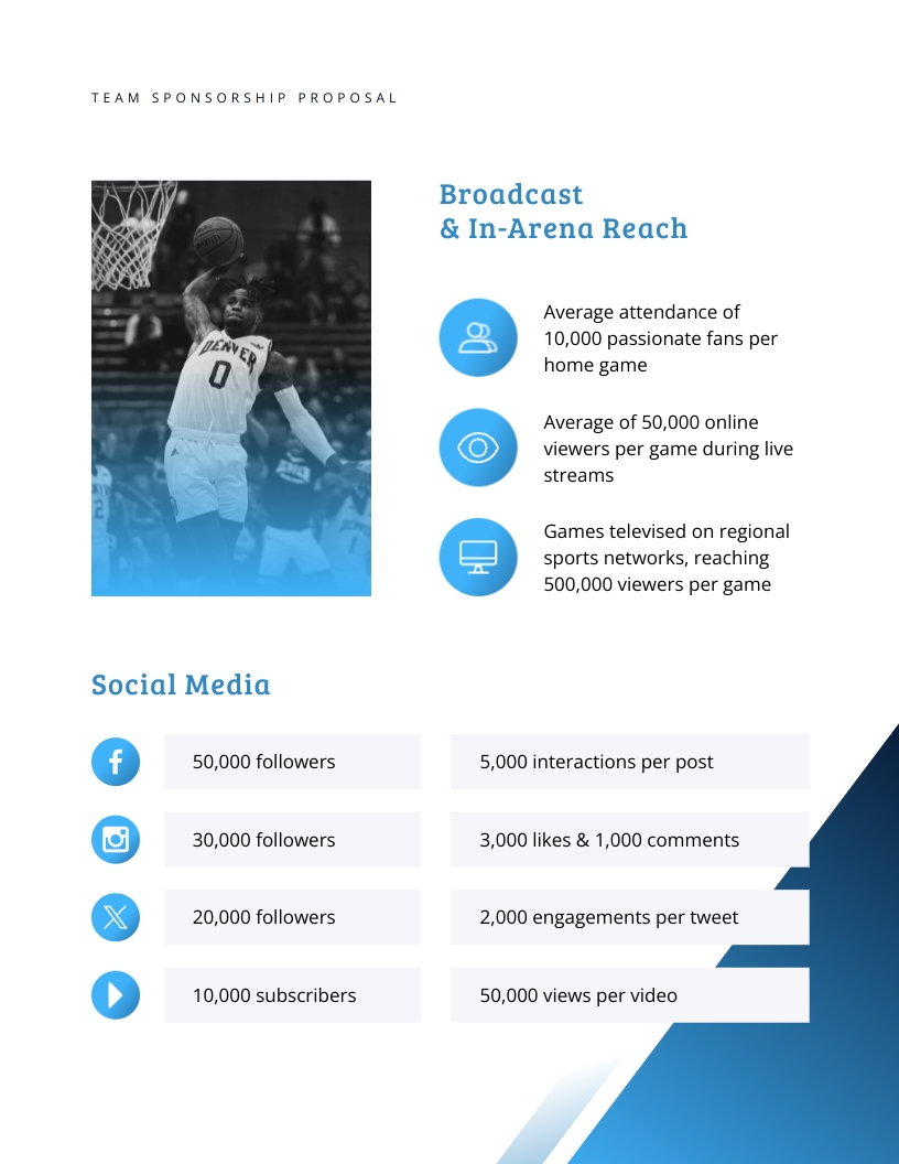 Professional Basketball Team Sponsorship Proposal Template | Visme