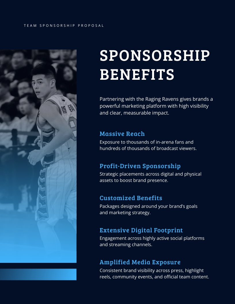 Professional Basketball Team Sponsorship Proposal Template | Visme