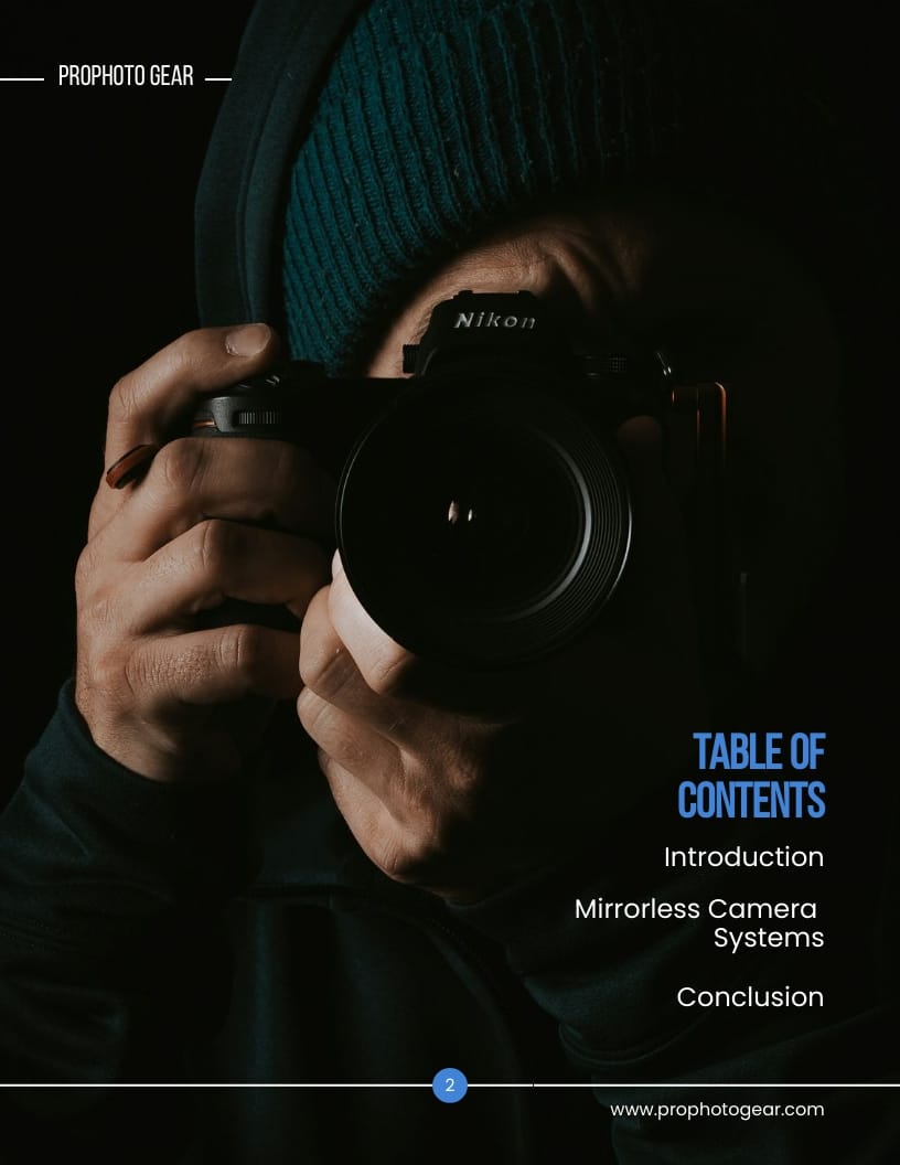 Professional Photography Equipment Catalog Template | Visme