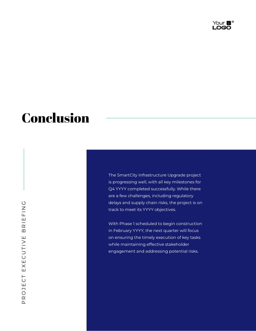 Project Executive Briefing Report Template | Visme