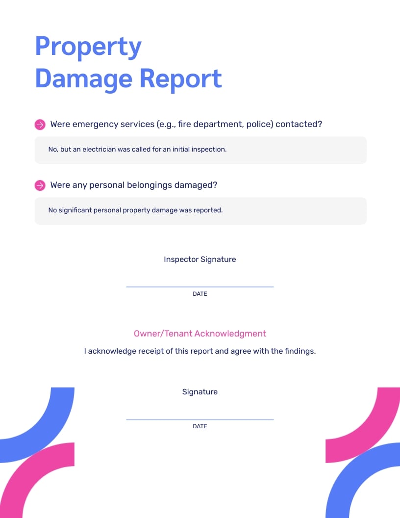 Property Damage Report Template | Visme