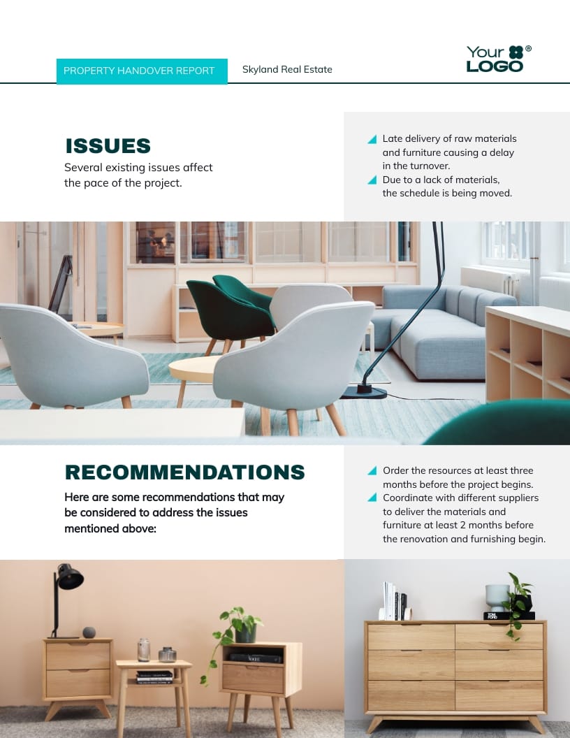 Property Handover Report Template | Visme