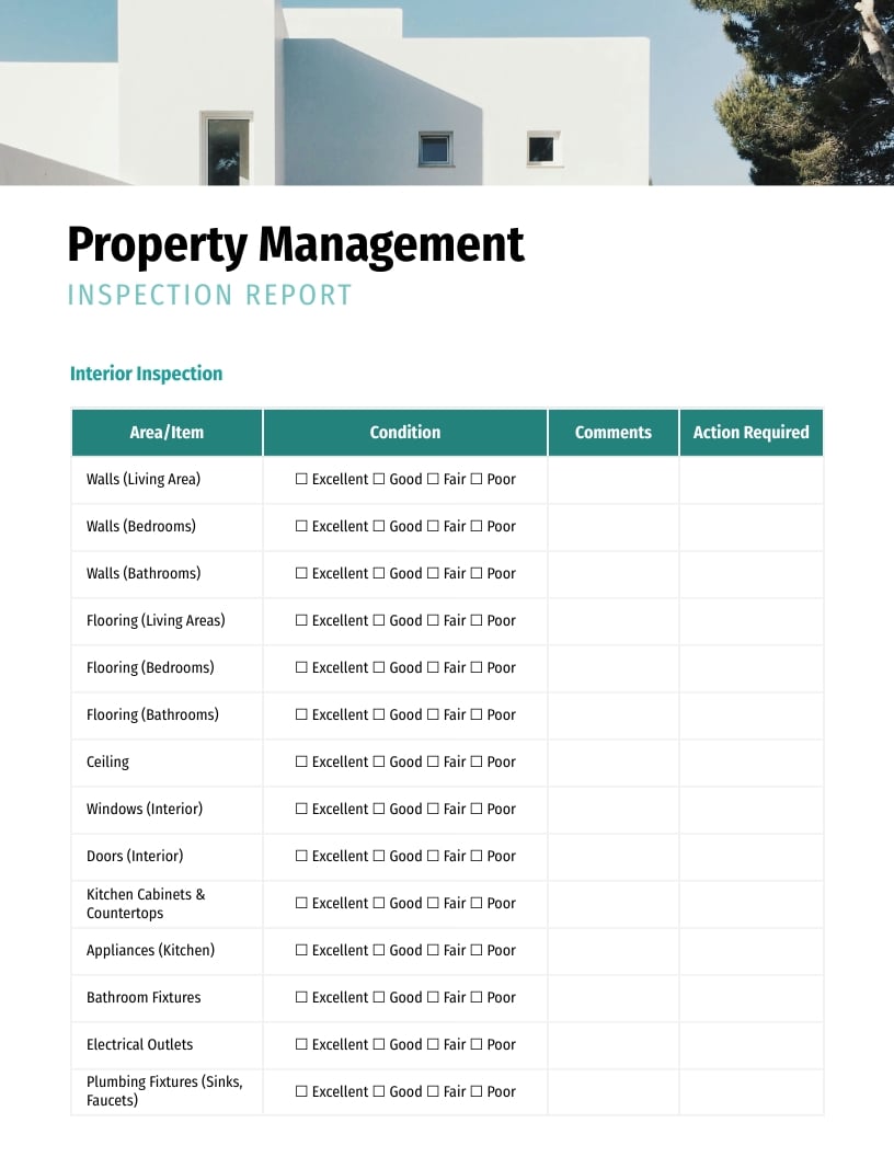 Property Management Inspection Report Template | Visme