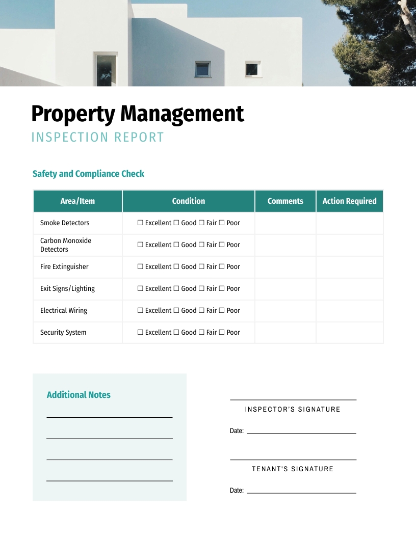 Property Management Inspection Report Template | Visme