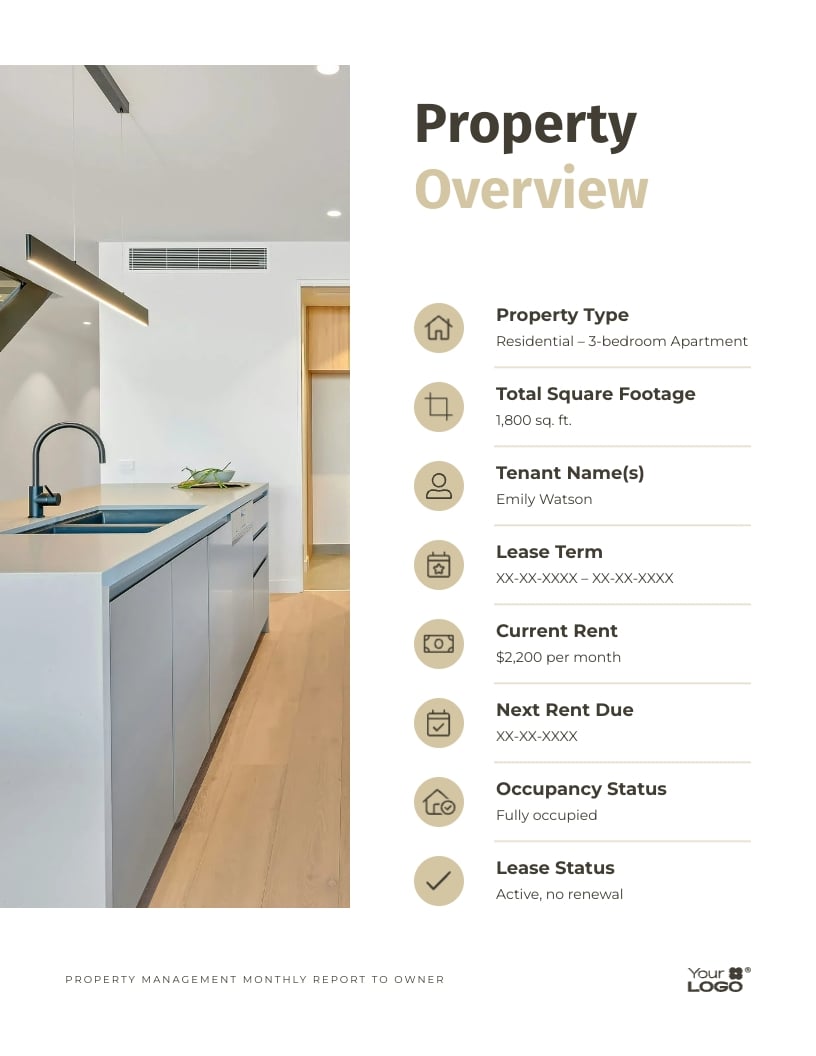 Property Management Monthly Report to Owner Template | Visme