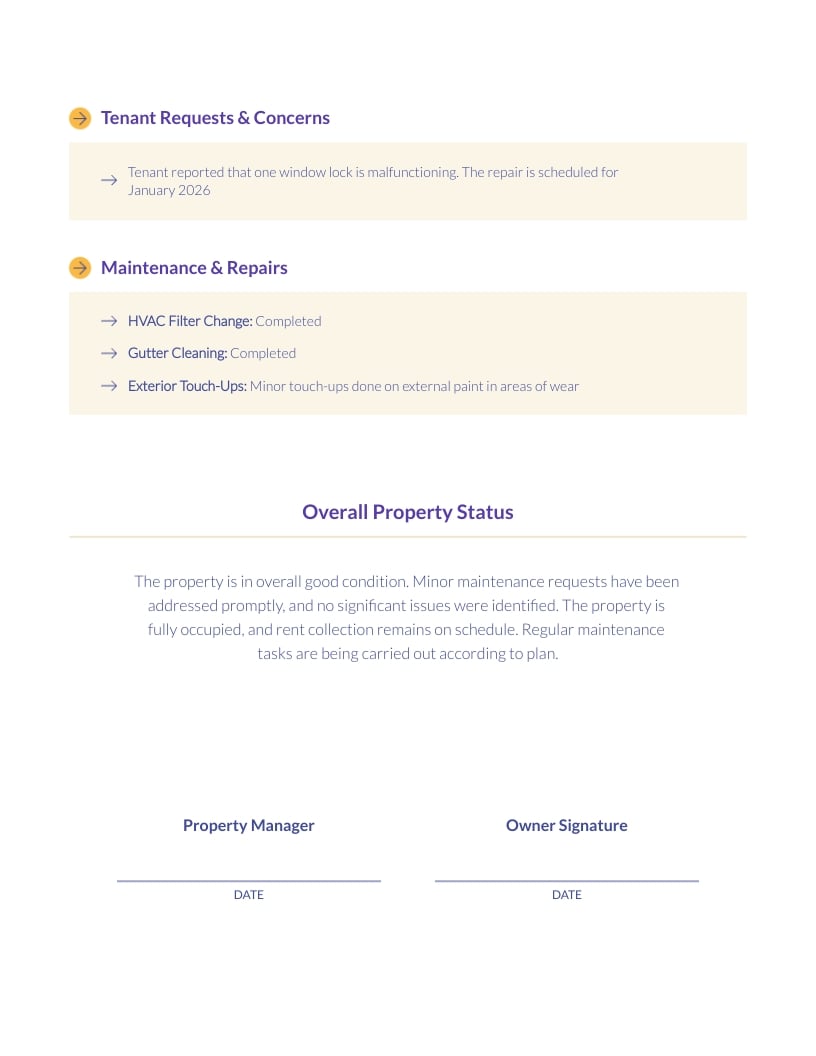 Property Management Report Template | Visme