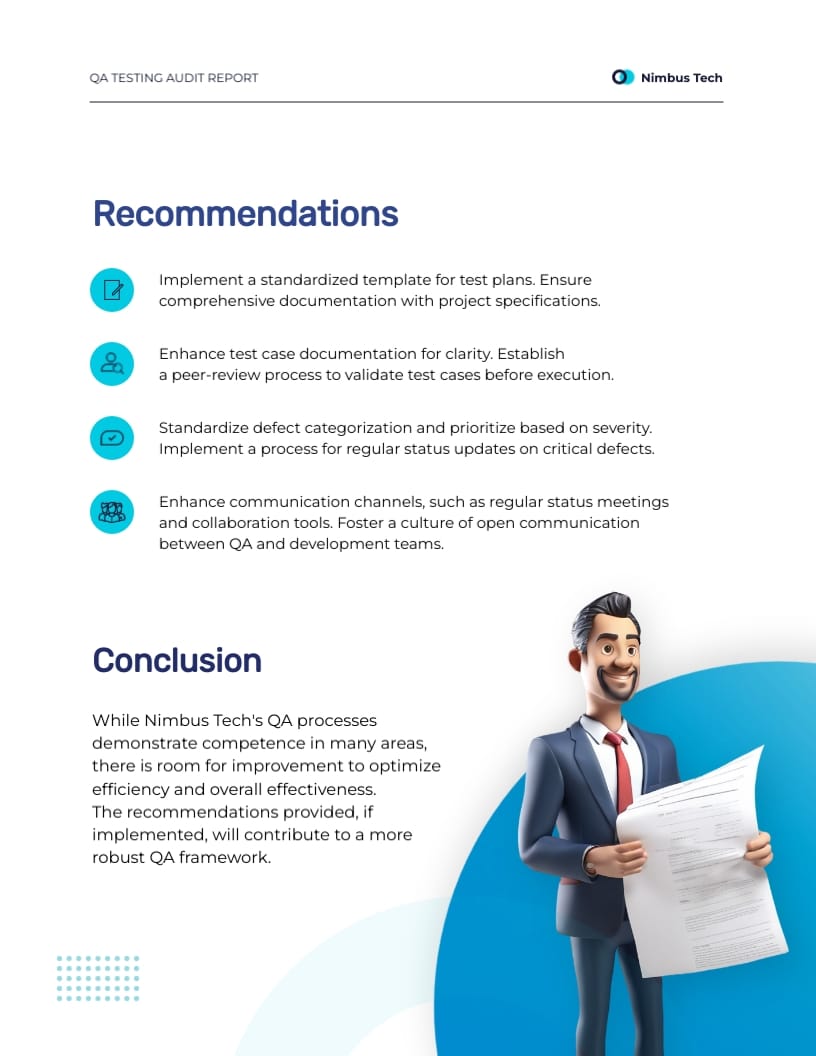 QA Testing Audit Report Template | Visme