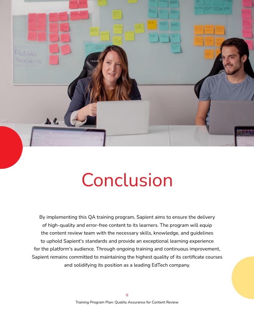 Quality Assurance Training Program Plan Template | Visme