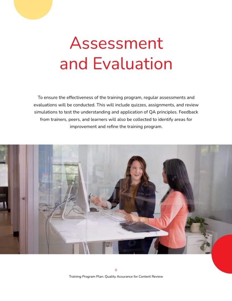 Quality Assurance Training Program Plan Template | Visme