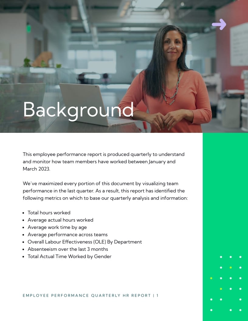 Quarterly HR Report Template | Visme