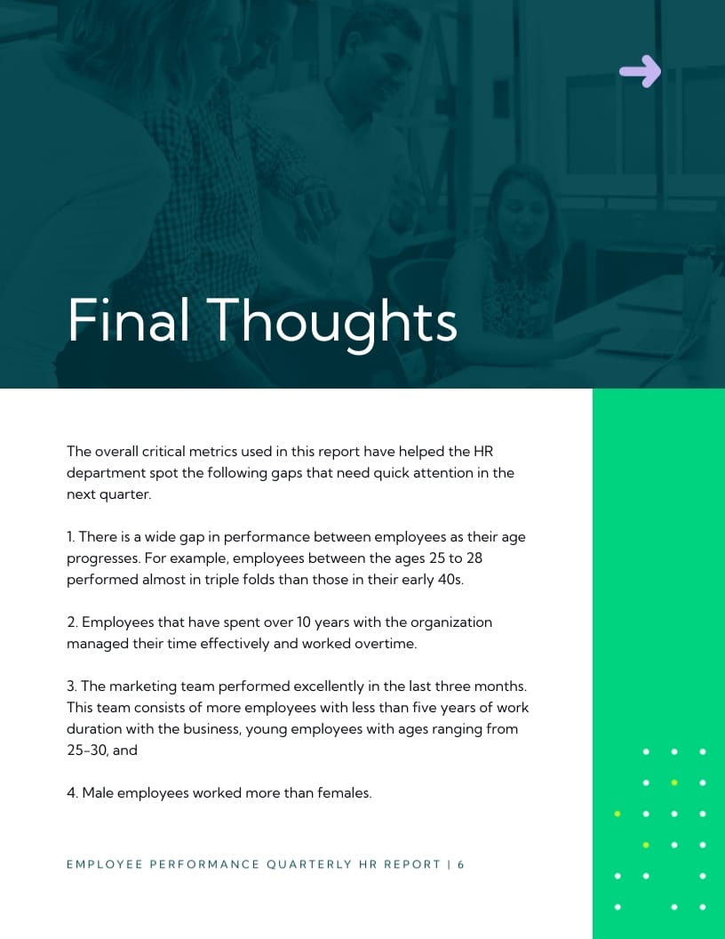 Quarterly HR Report Template | Visme