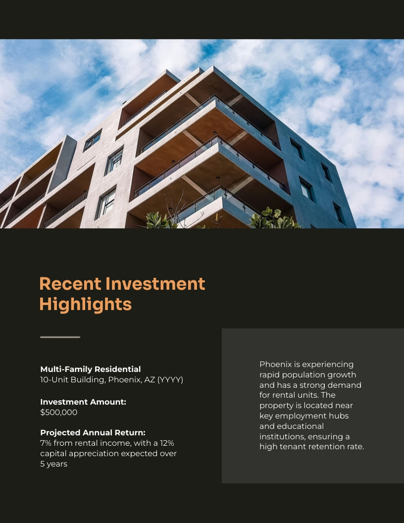 Real Estate Investment Portfolio Template | Visme
