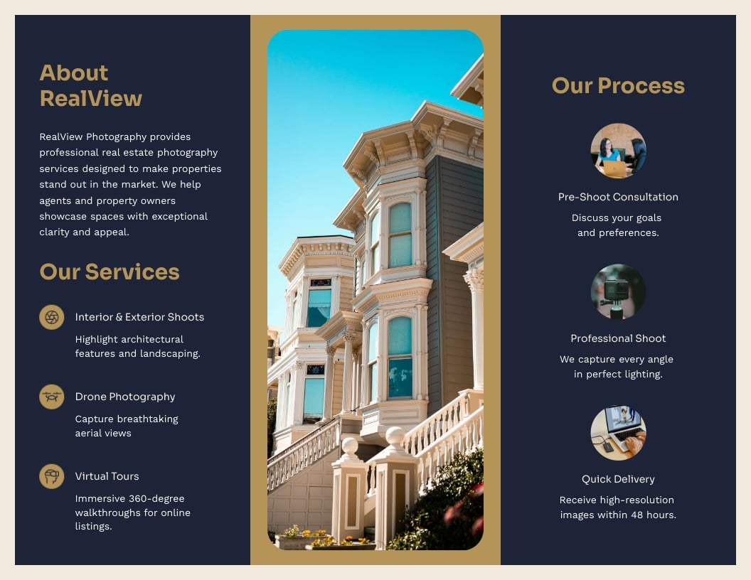 Real Estate Photography Brochure Template | Visme