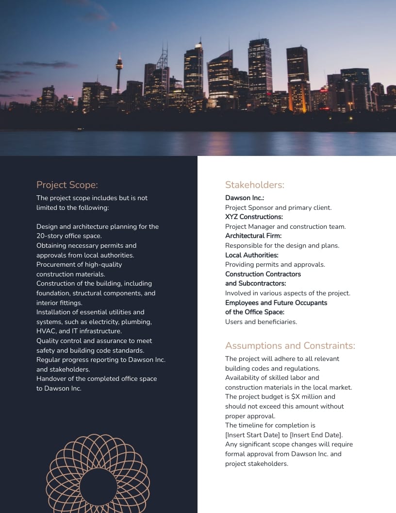 Real Estate Project Charter Template | Visme