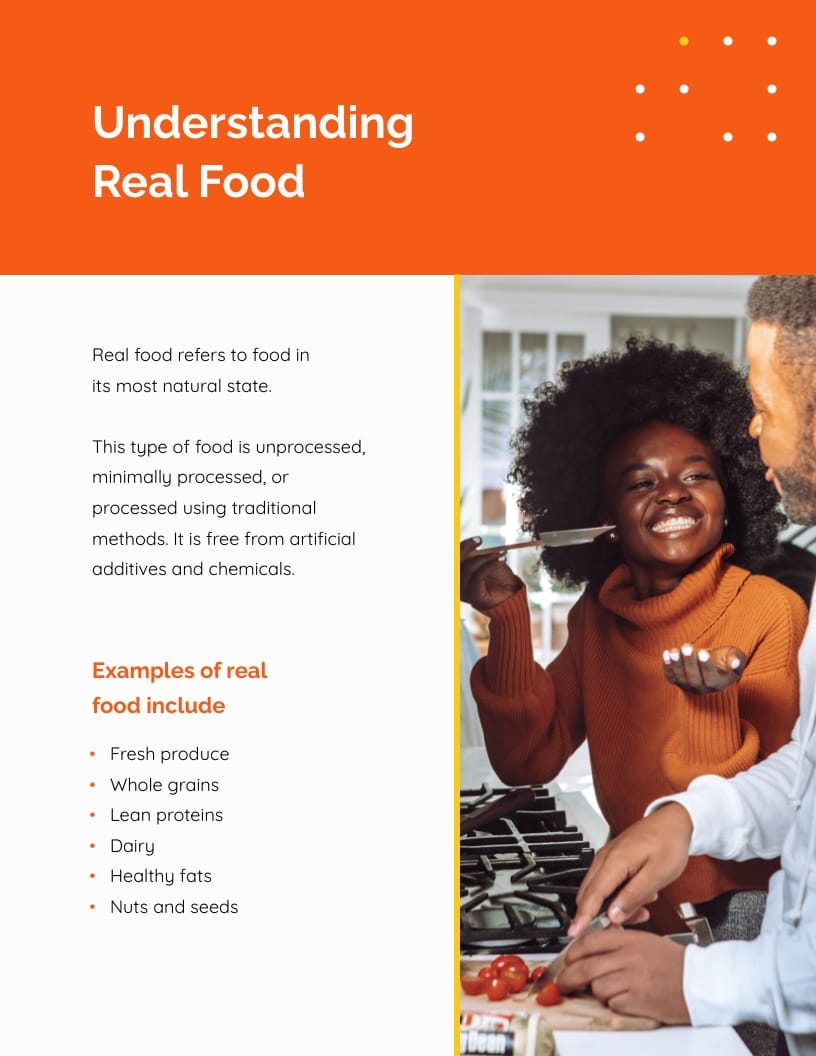 Real Food Guide Training Manual Template | Visme