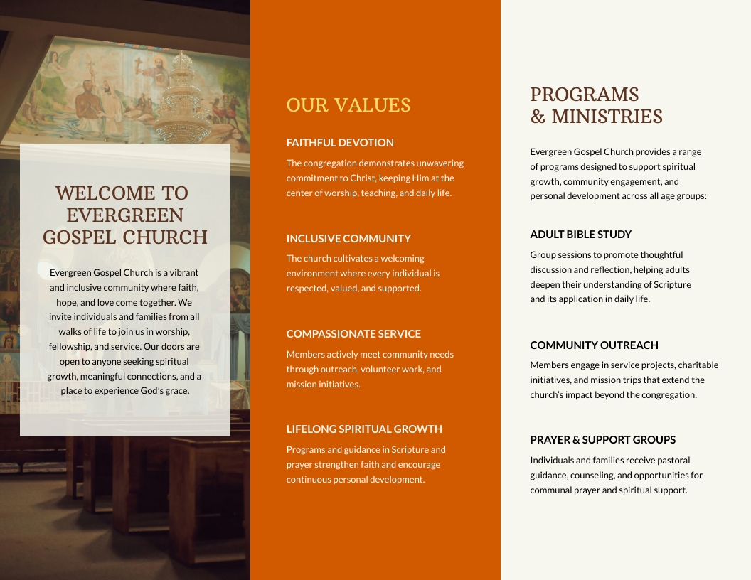 Religion Brochure Project Template | Visme