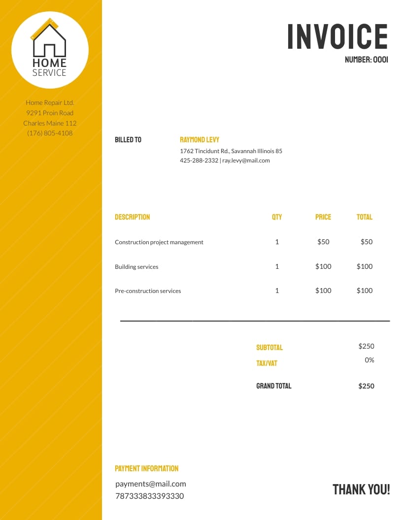 Home Repair Estimate Template Collection