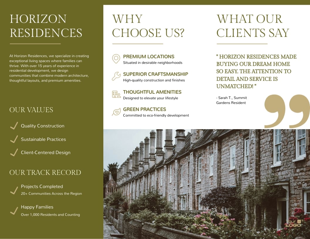 Residential Projects Brochure Template | Visme