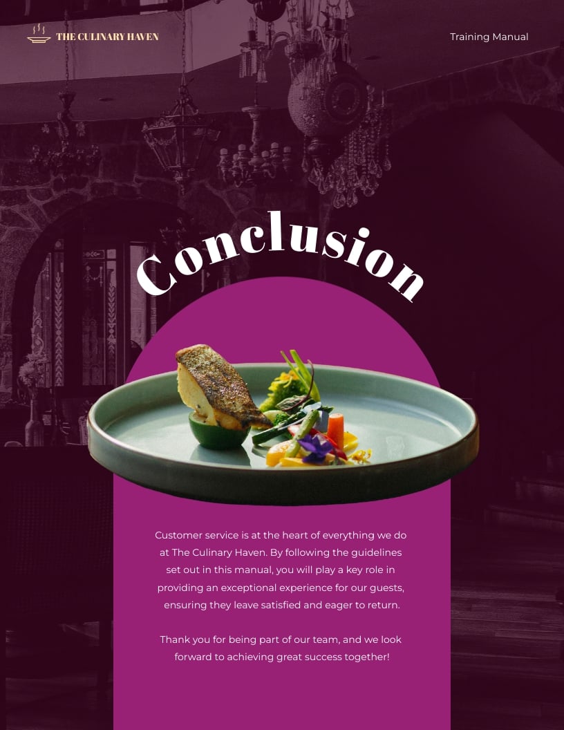 Restaurant Customer Service Training Manual Template | Visme