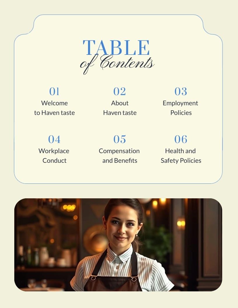 Restaurant Employee Handbook Template | Visme