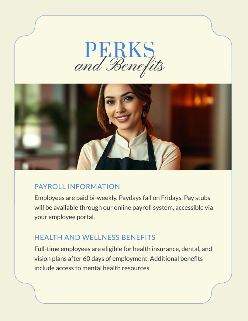 Restaurant Employee Handbook Template | Visme