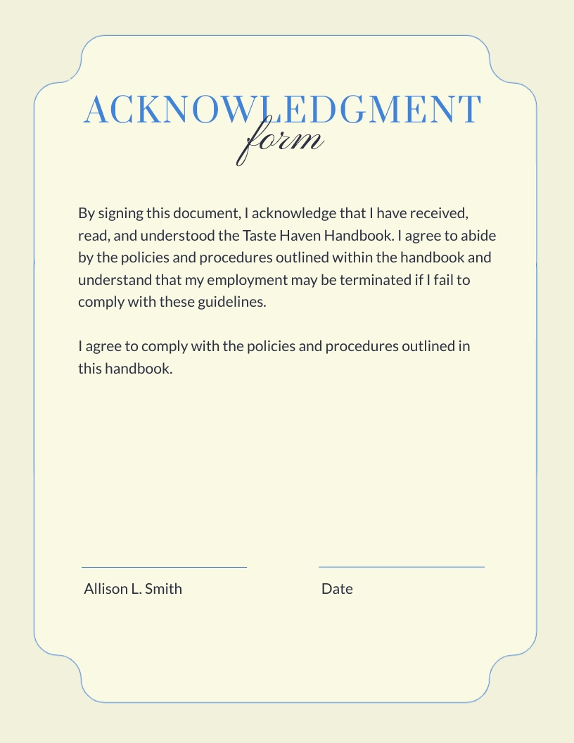 Restaurant Employee Handbook Template | Visme