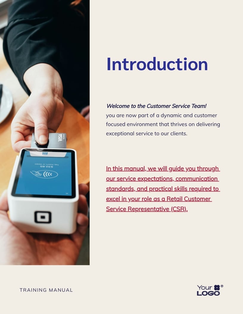 Retail Customer Service Training Manual Template | Visme