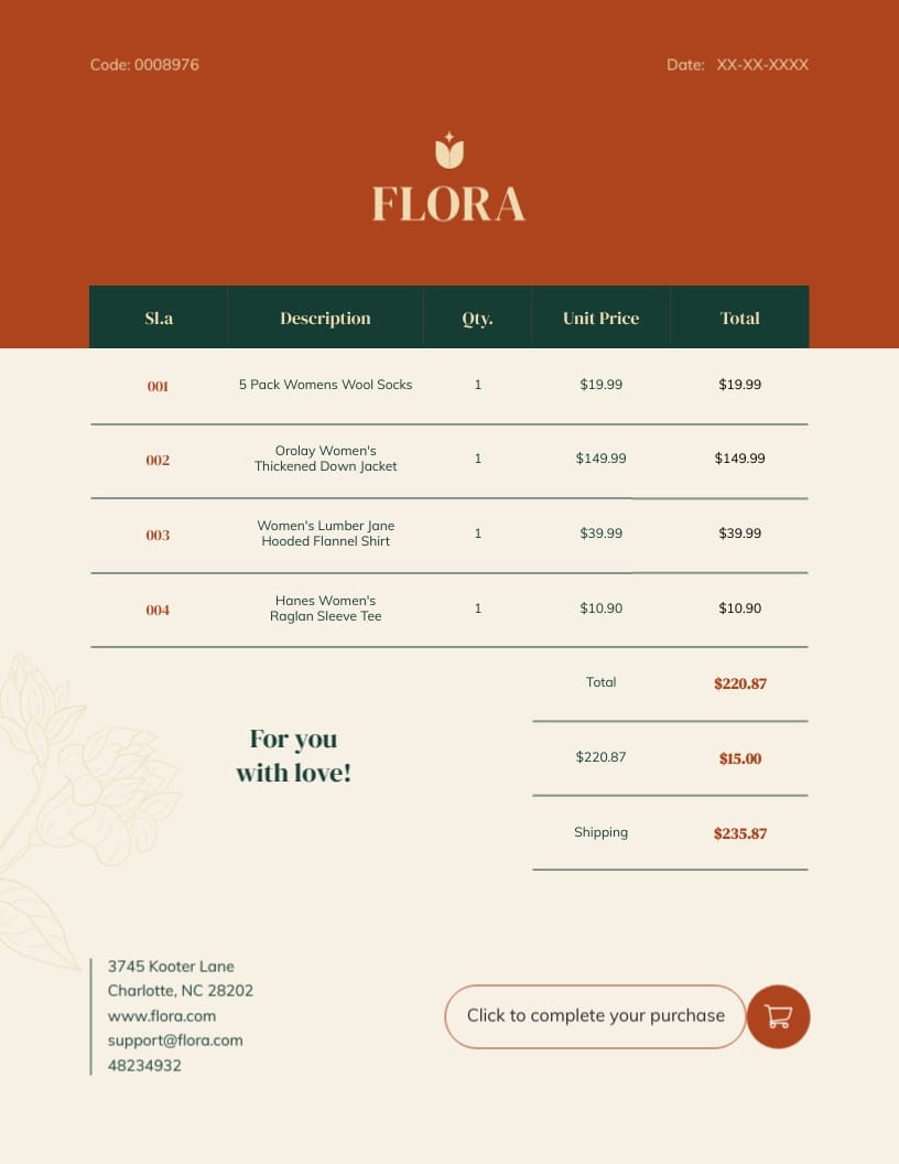 Retail Ecommerce Invoice Template Visme