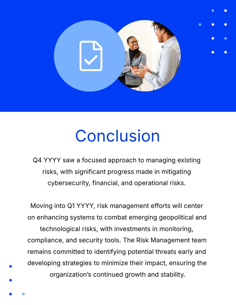 Risk Management Briefing Report Template | Visme