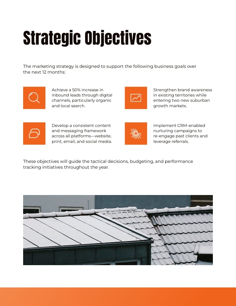 Roofing Company Marketing Strategy Plan Template | Visme