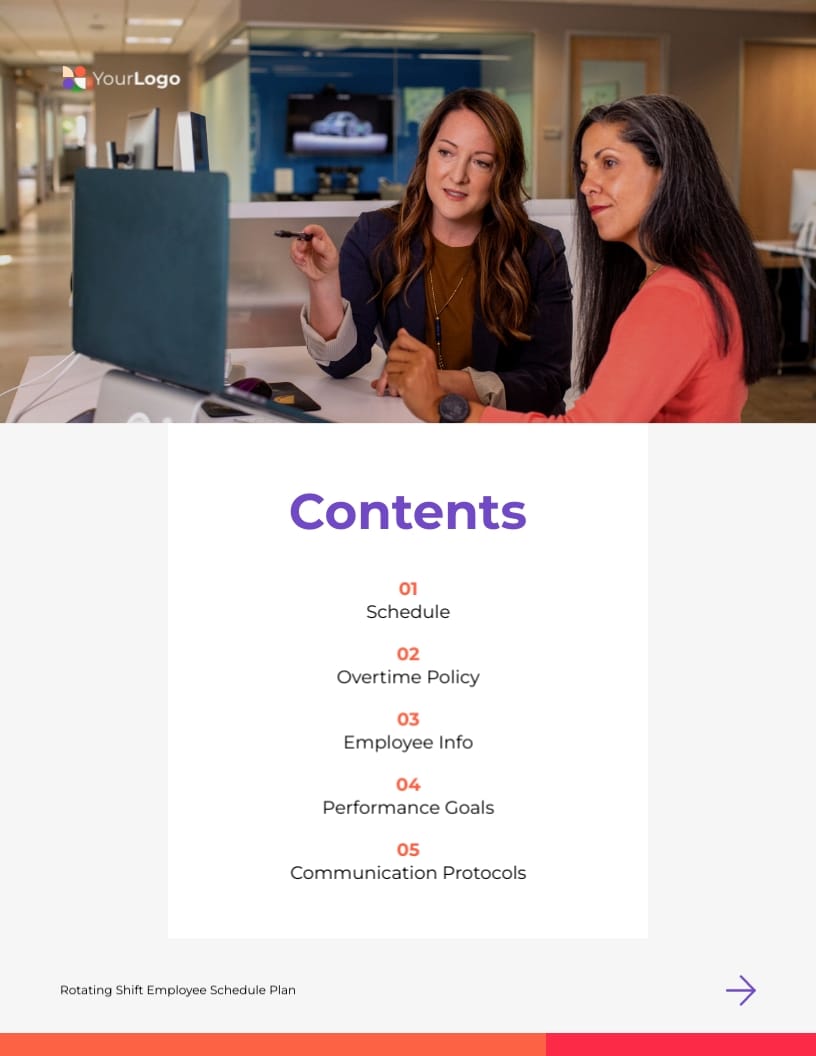 Rotating Shift Employee Schedule Plan Template | Visme