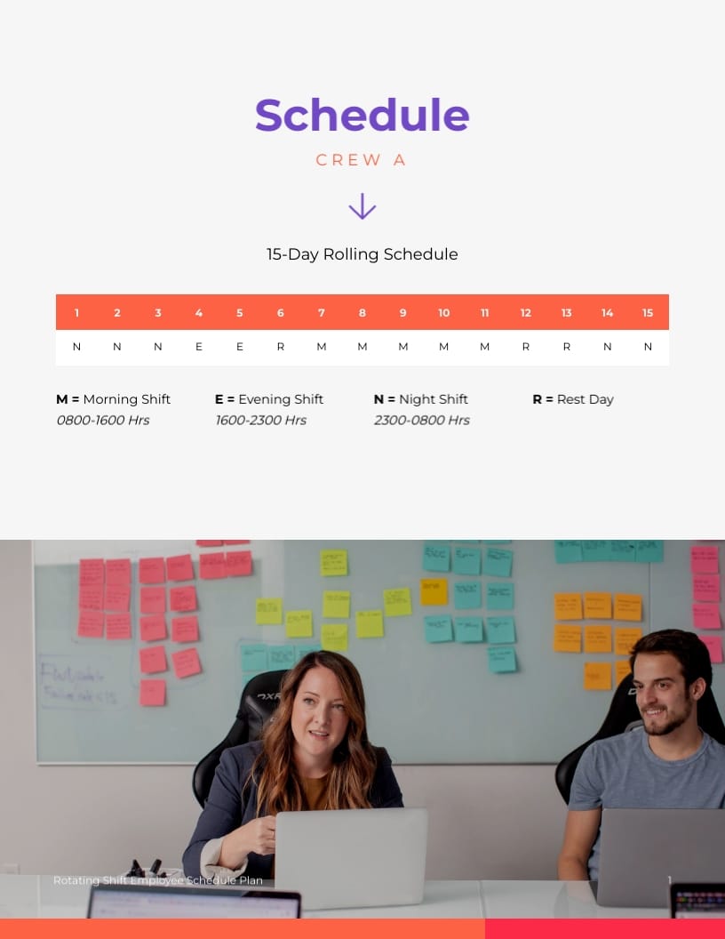 Rotating Shift Employee Schedule Plan Template | Visme