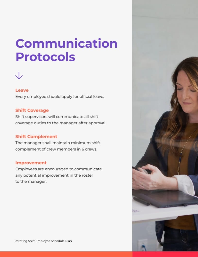 Rotating Shift Employee Schedule Plan Template | Visme