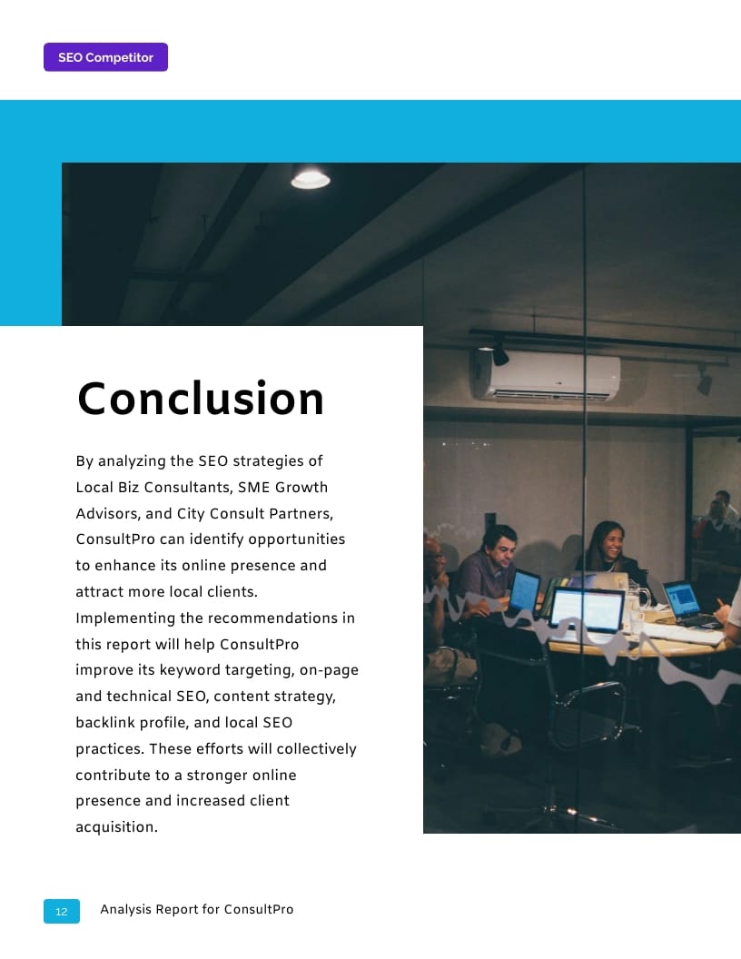 SEO Competitor Analysis Report Template | Visme