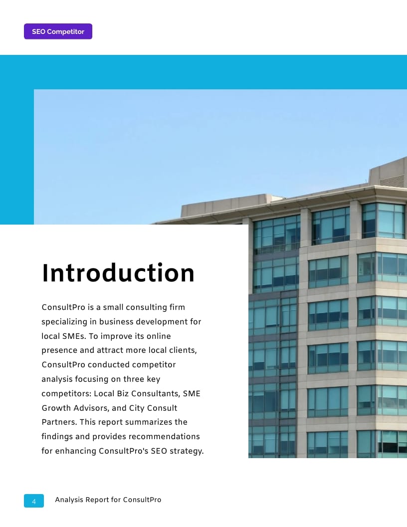 SEO Competitor Analysis Report Template | Visme