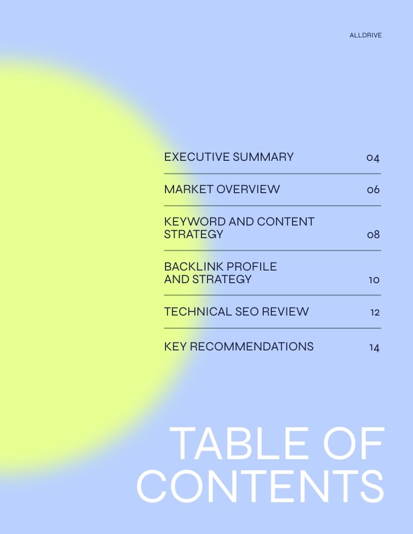 SEO Strategies Competitor Analysis Report Template | Visme