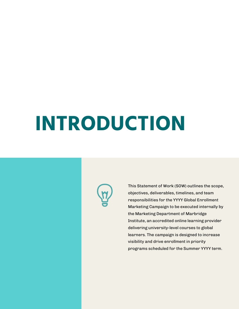 SOW For Internal Projects Template | Visme