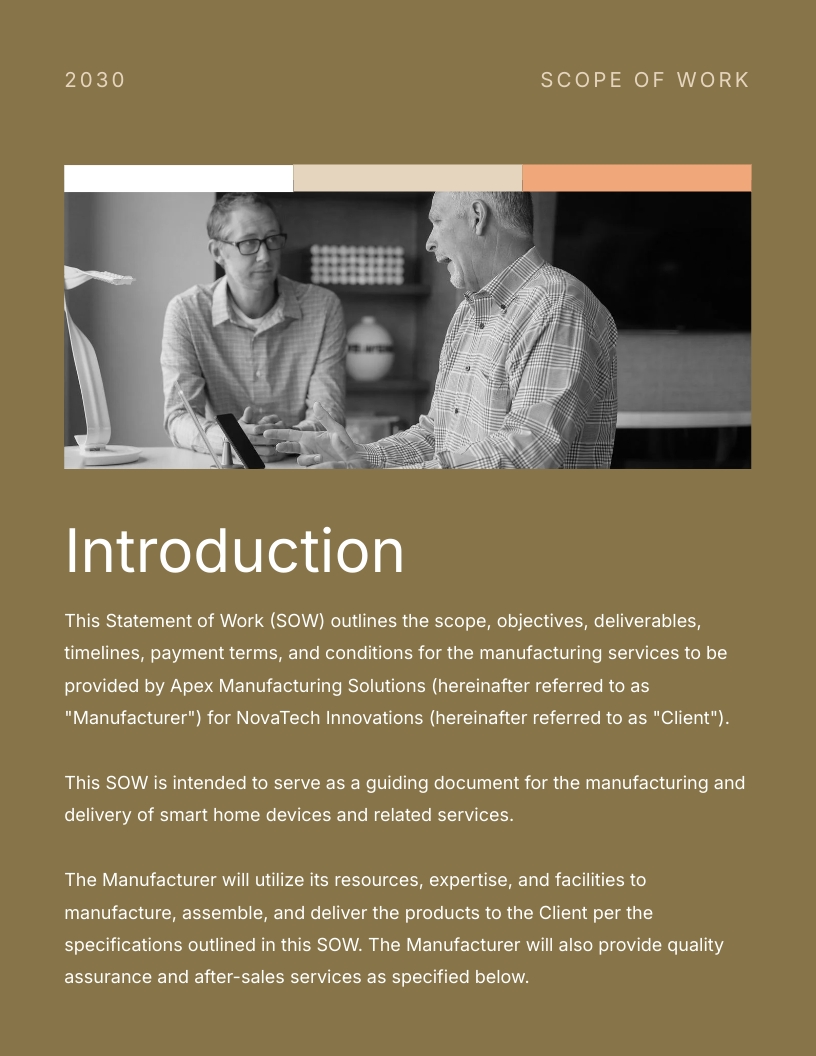 SOW For Manufacturers Template | Visme