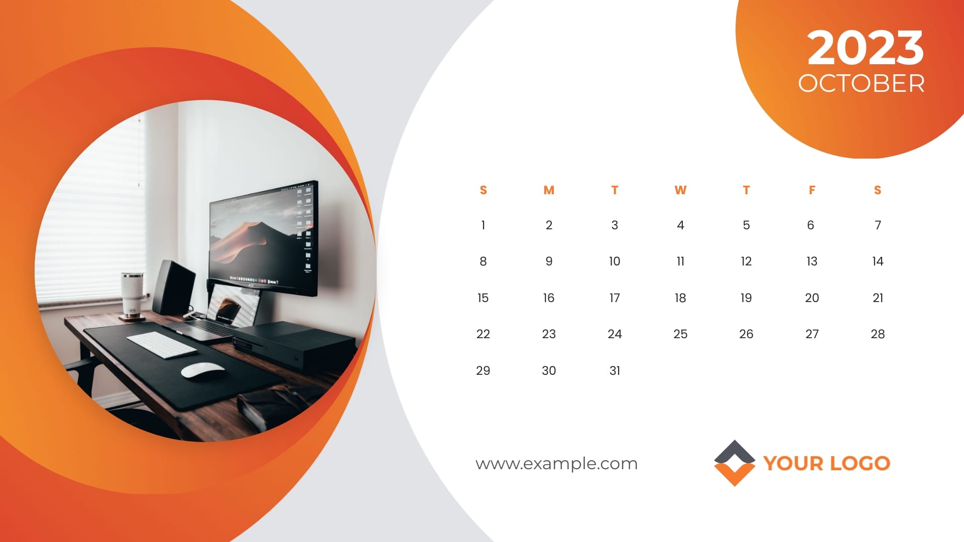 SaaS Company Calendar Template | Visme