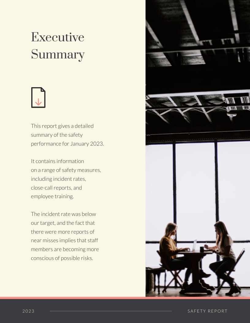 Safety Report Template | Visme