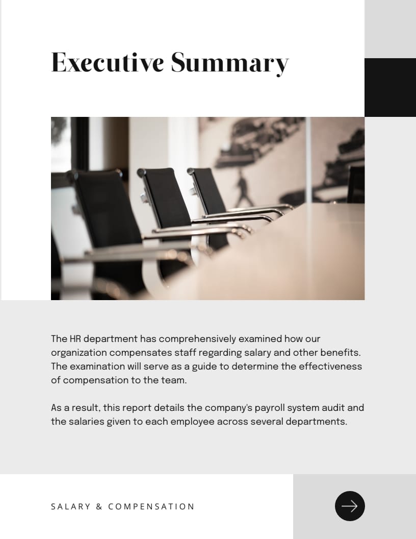 Salary and Compensation HR Report Template | Visme