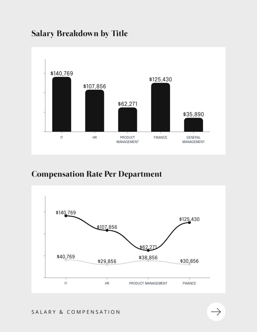 Salary and Compensation HR Report Template | Visme